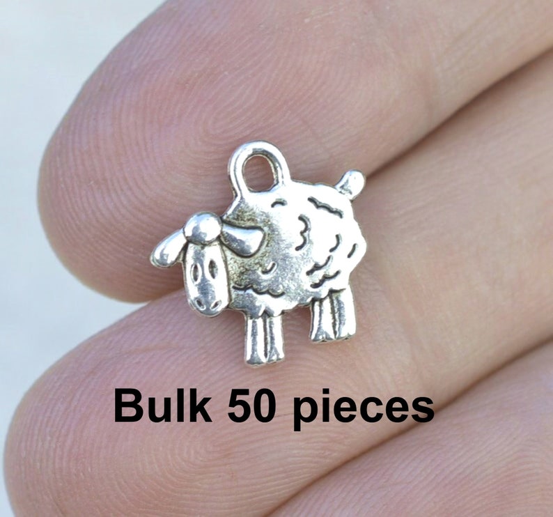Sheep Charms, Silver Sheep, 50 Pieces, Antique Silver Charms, #BCH297 ...