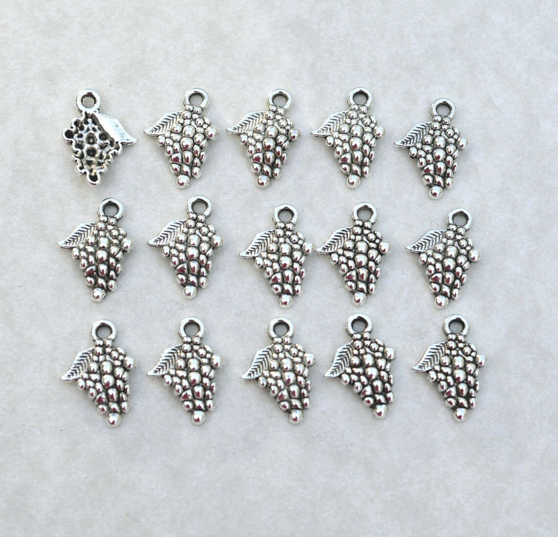 15, Grape Charms, #CH 280, Antique Silver Charms, Silver Grape Charms ...