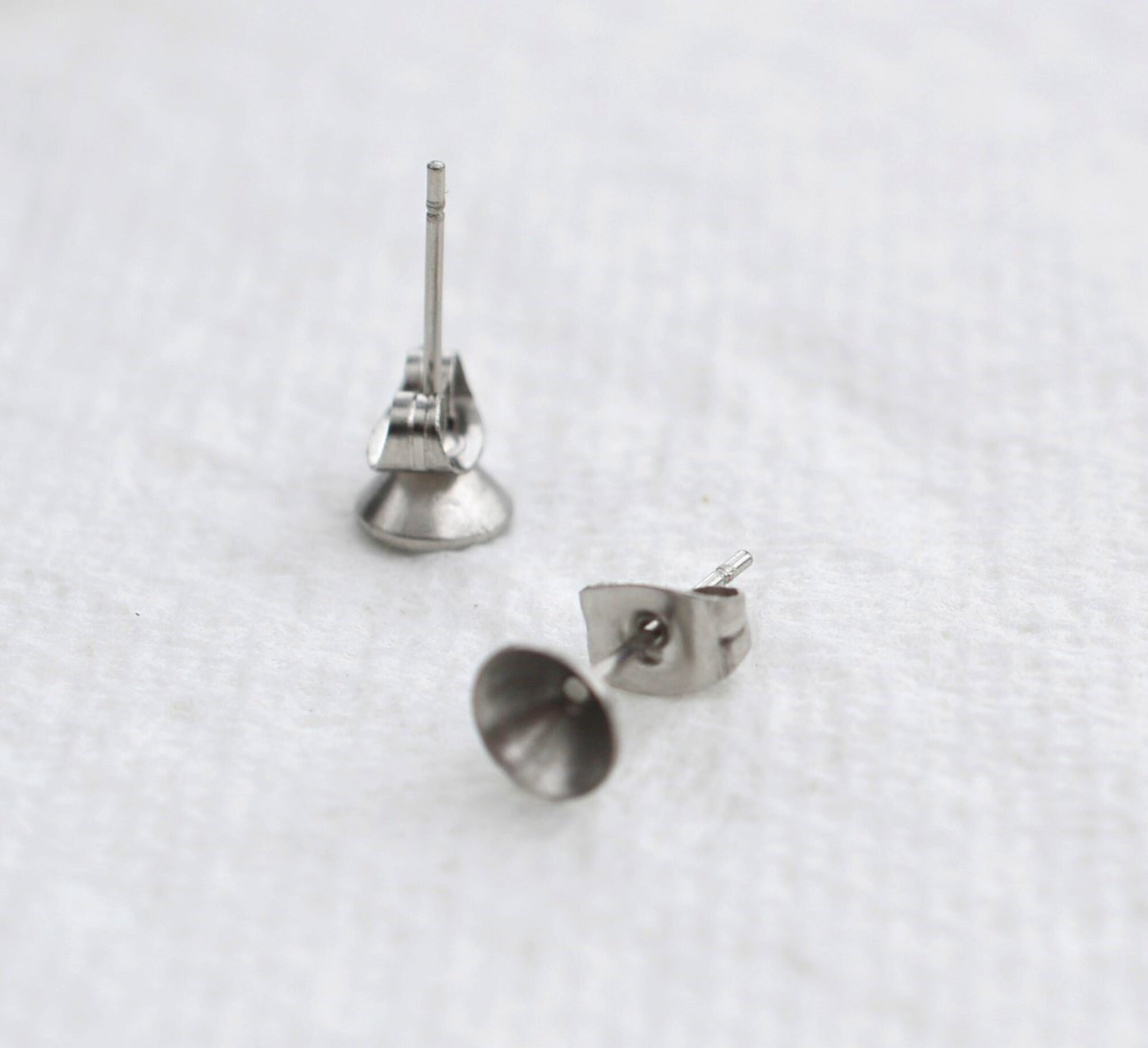50 Pairs 6mm Surgical Steel Pointed Cup Earring Posts and - Etsy
