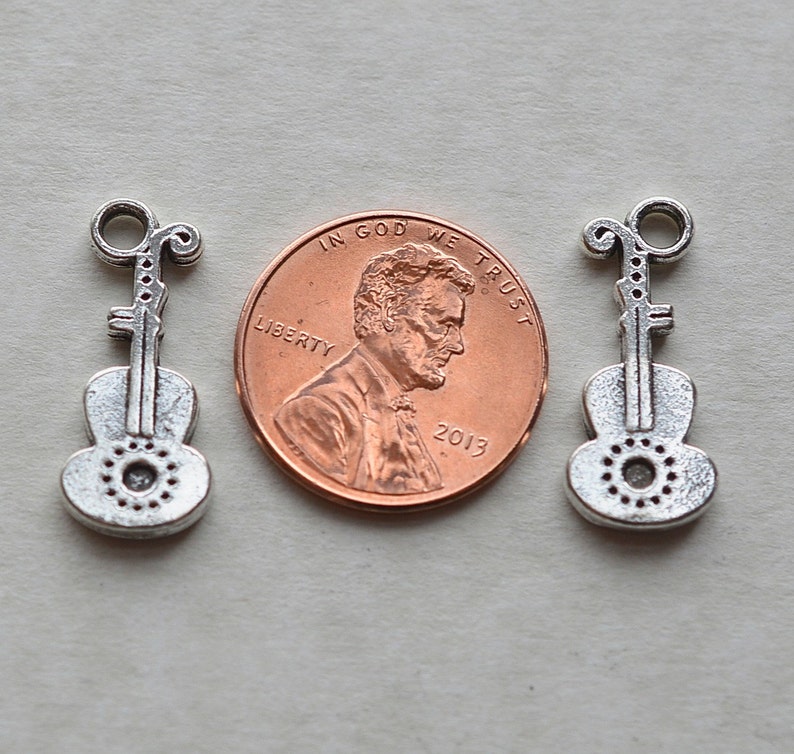 10 Violin CH224 Antique Silver Charms-Violin Fiddle Jewelry | Etsy