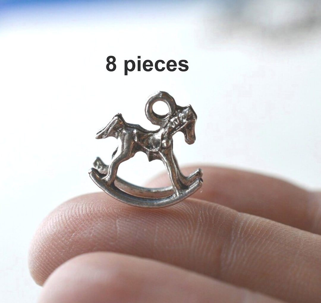 Silver Rocking Horse Charms, Toy Jewelry Charms, Jewelry Charms, CH127 ...