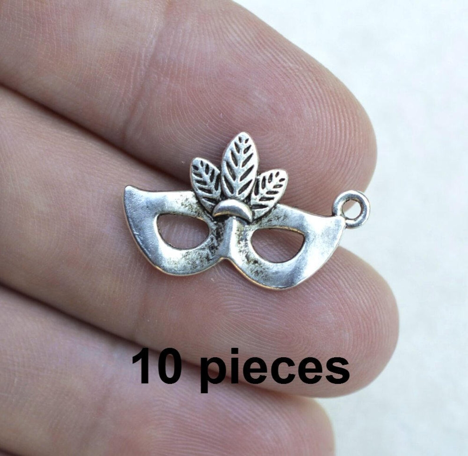 Mask Charms Costume Charms 10 Pieces CH383 Antique Silver | Etsy