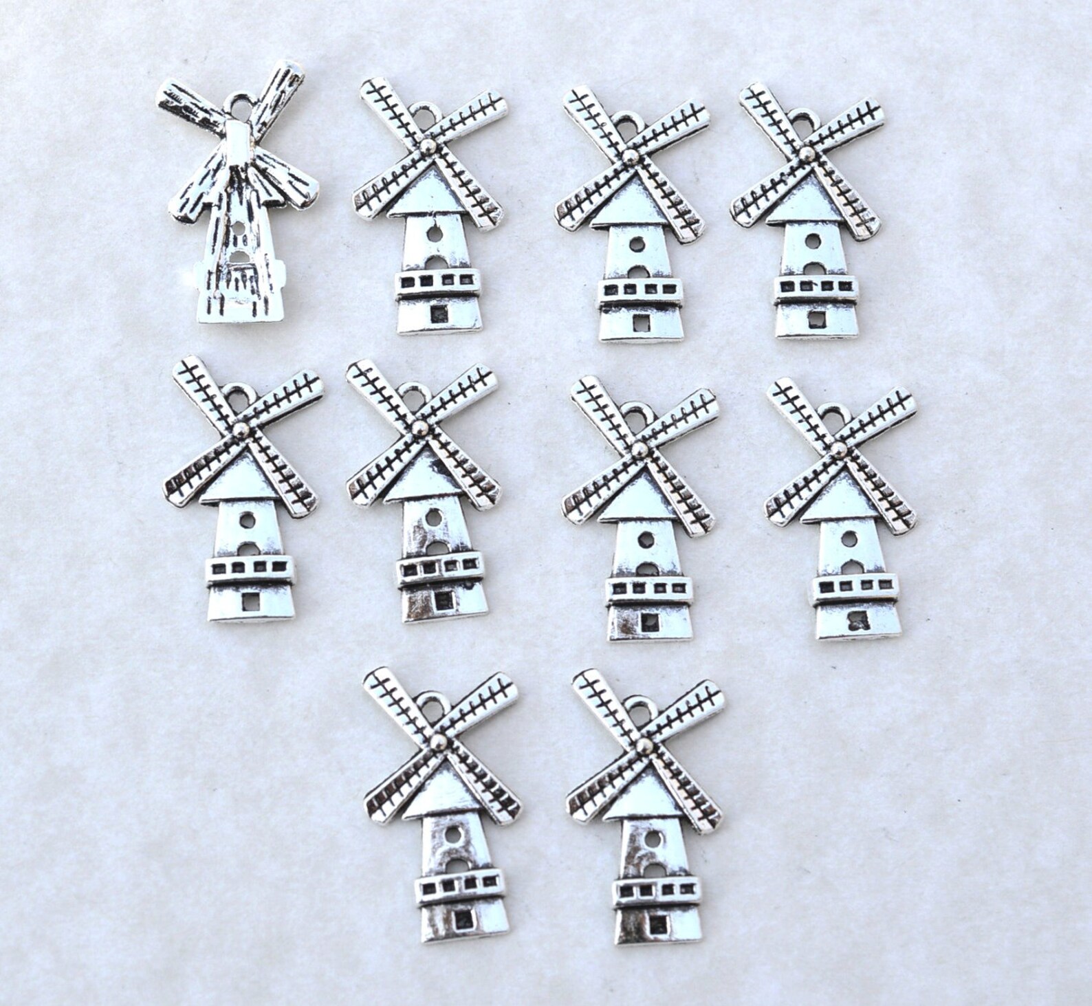 Windmill Charms Silver Windmill Charms Jewelry Charms 50 - Etsy