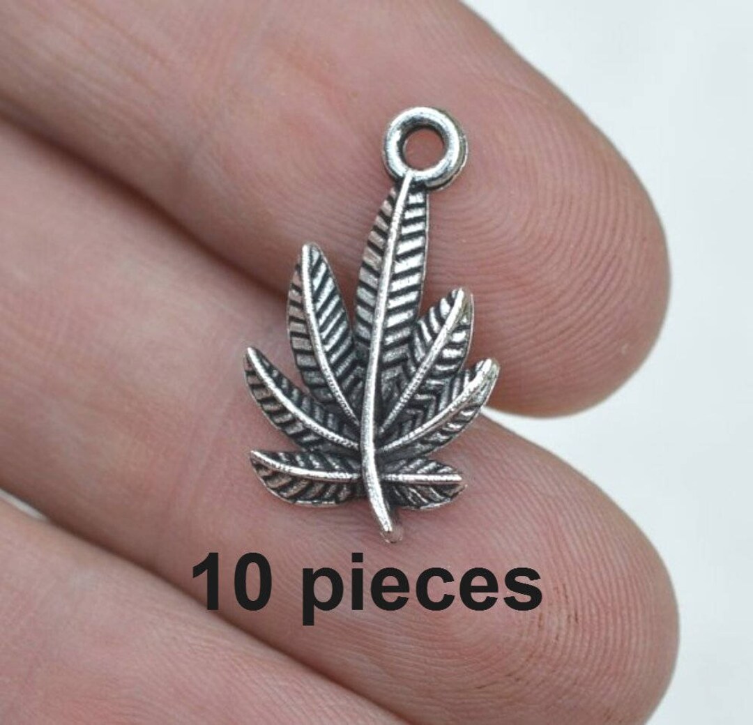 10 Leaf Leaf Charms CH283 Leaf Charms Antique Silver - Etsy