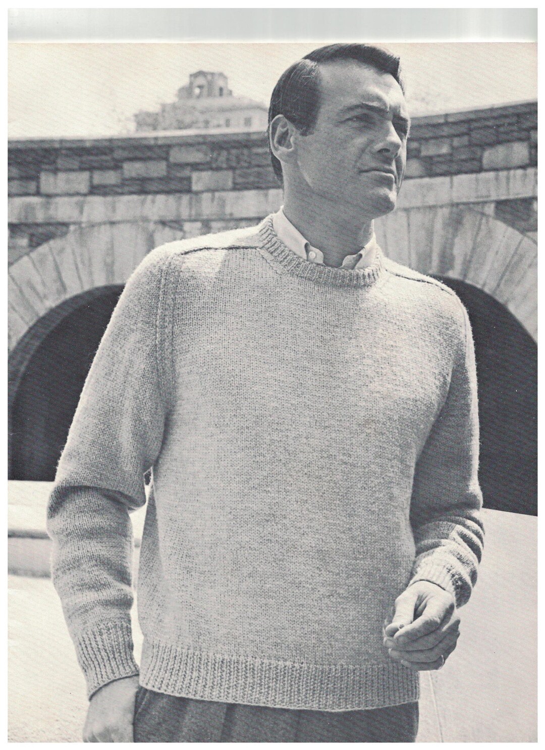Mens Sweater Knitting Pattern Instant Download Round Neck Saddle ...
