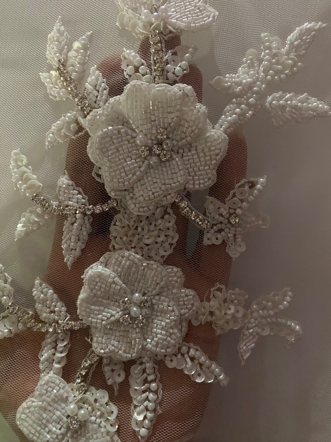 Deluxe 3D Flower Applique. Hand Made Beaded Appliqué - Etsy