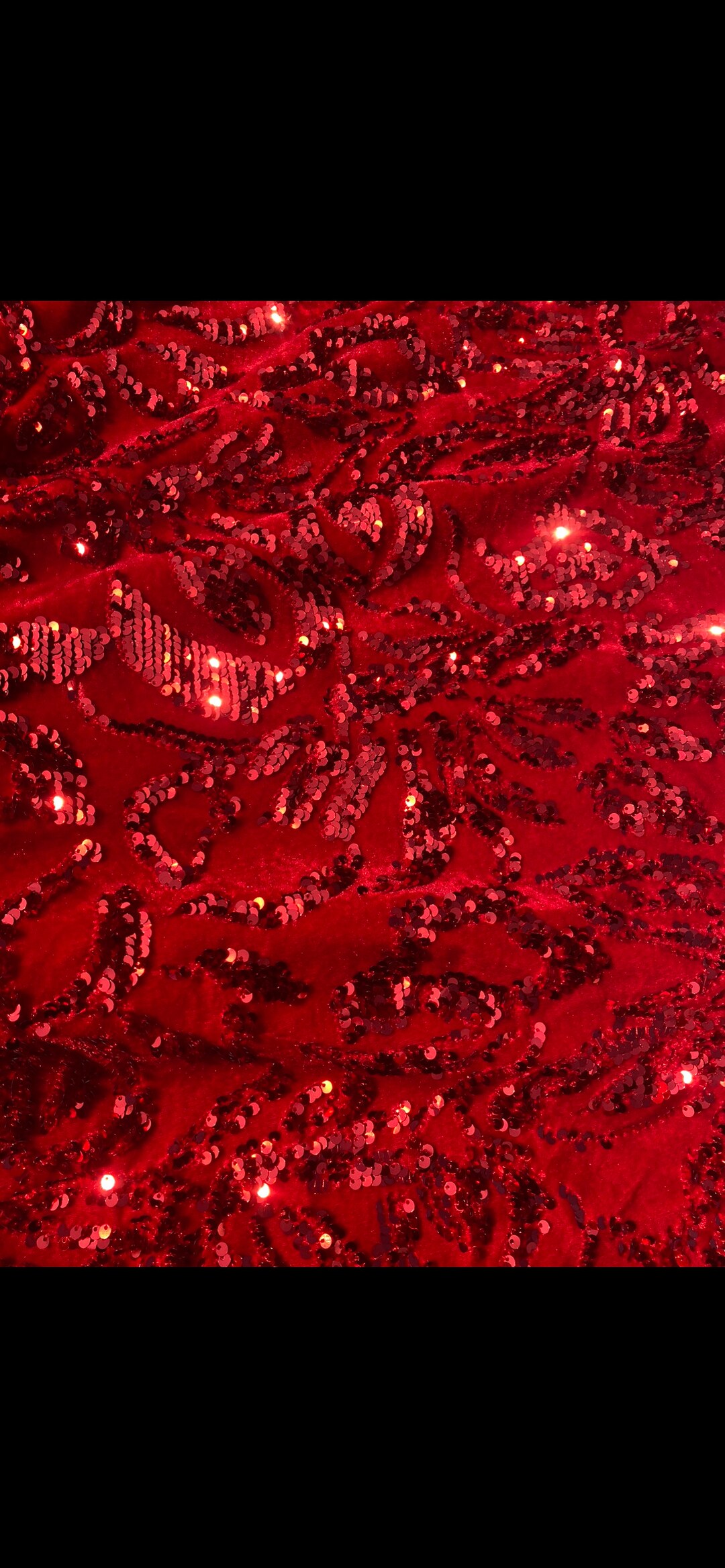 Red Sequins/ Red Velvet Fabric /velvet /red Sequin Velvet /sequin ...