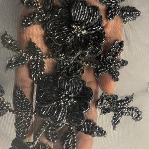 Deluxe 3D Flower Applique. Hand Made Beaded Appliqué Flower Appliqué. A ...