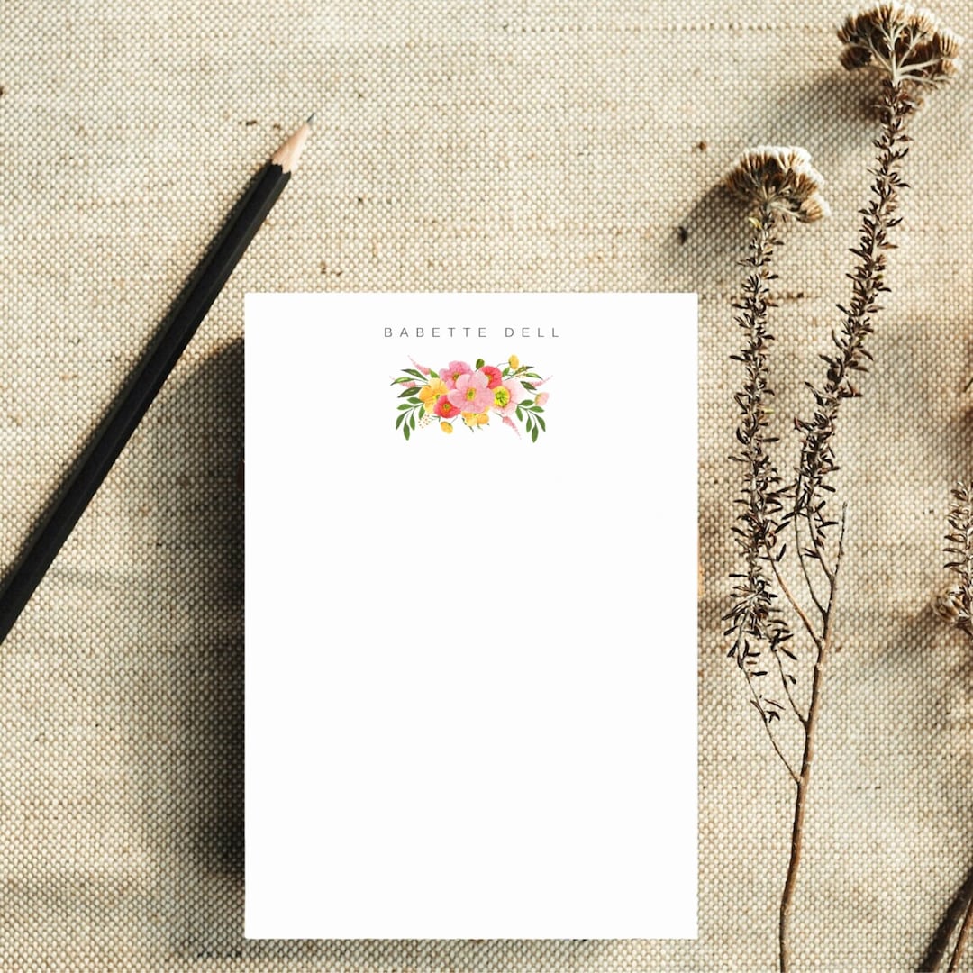 Personalized Script Notepad to Do List With Tropical Floral - Etsy