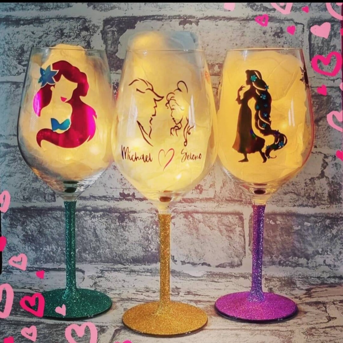 Rapunzel/tangled Inspired Wine Glass Silouhette | Etsy UK