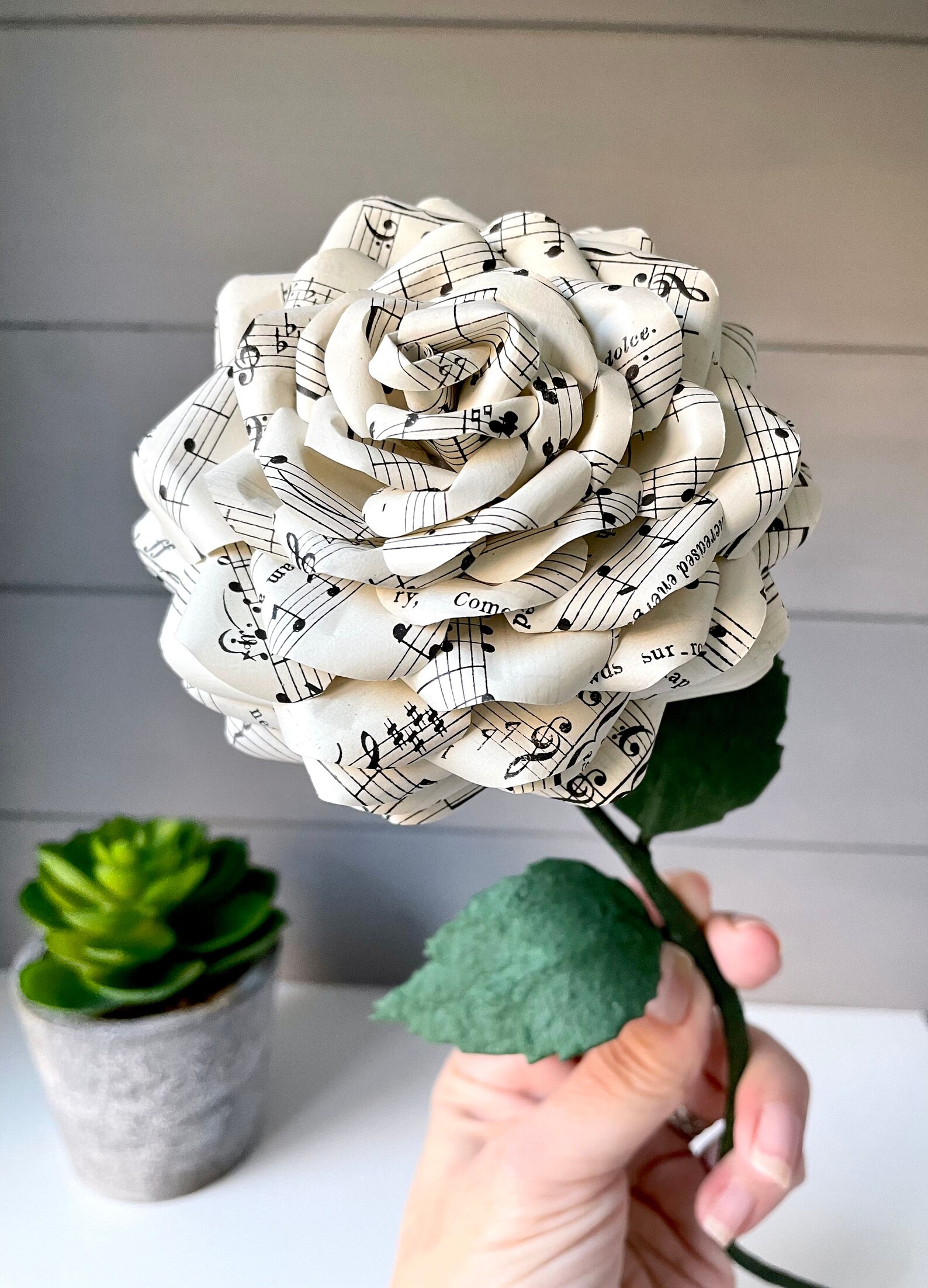 Sheet Music Paper Rose Made From Vintage Music Sheet | Etsy