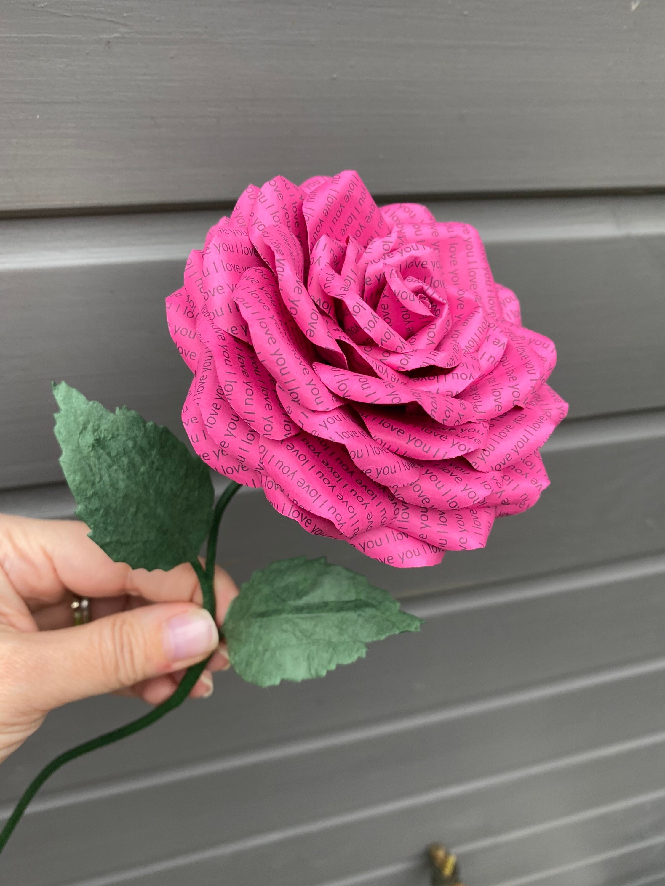 Personalised Gift Paper Flower Message Rose Personalised | Etsy