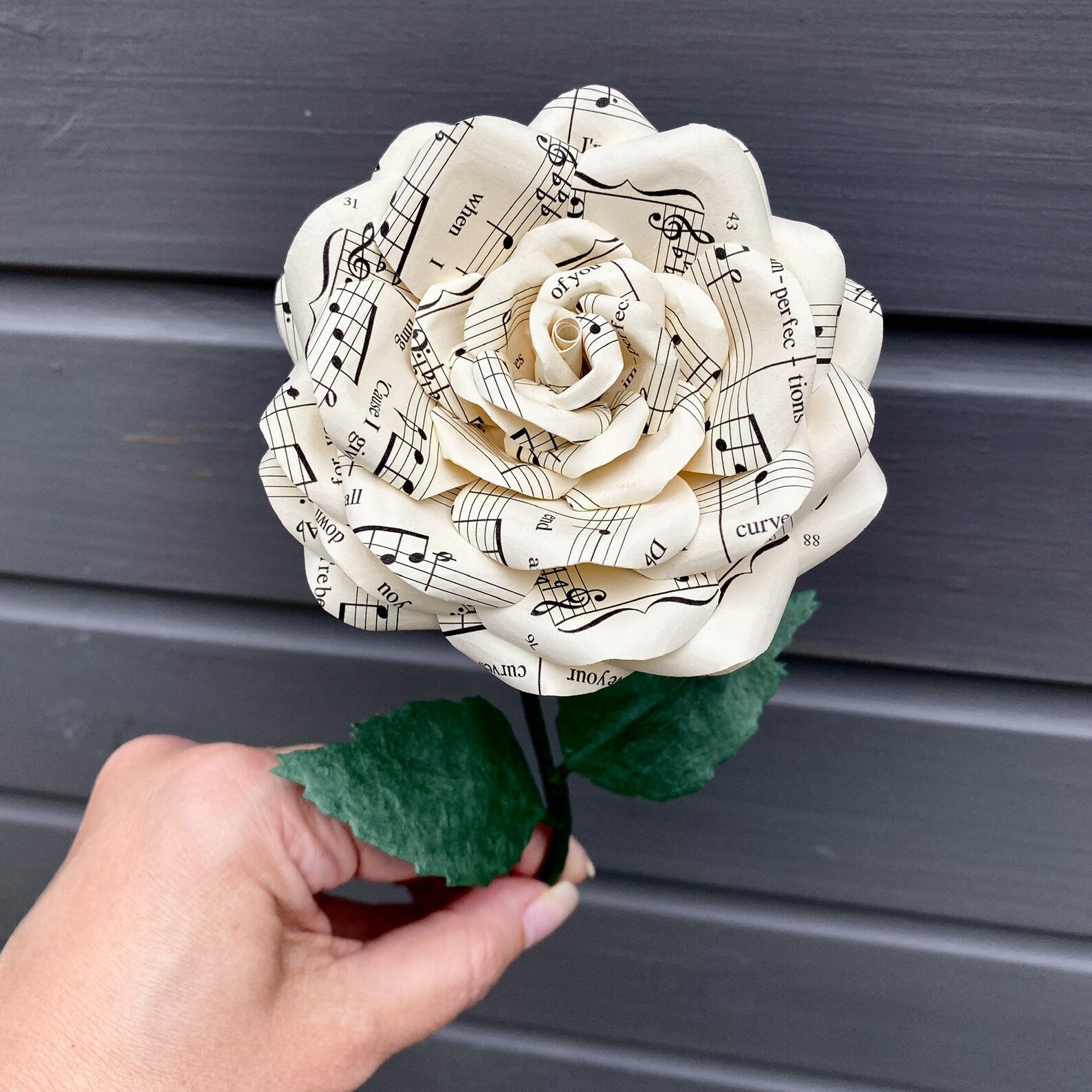 Paper Rose Made From a Specific Piece of Music and Colour - Etsy UK