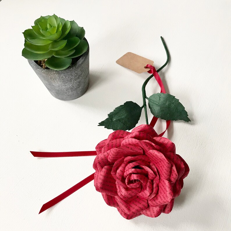 Personalised Gift Paper Flower Message Rose Personalised - Etsy