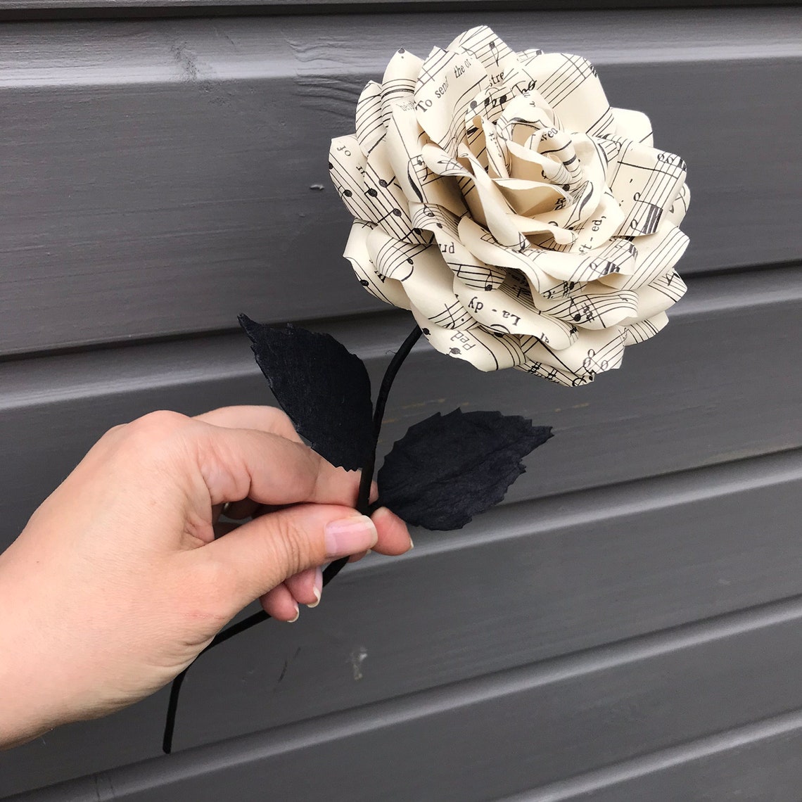 Sheet Music Paper Rose Made From Vintage Music Sheet | Etsy