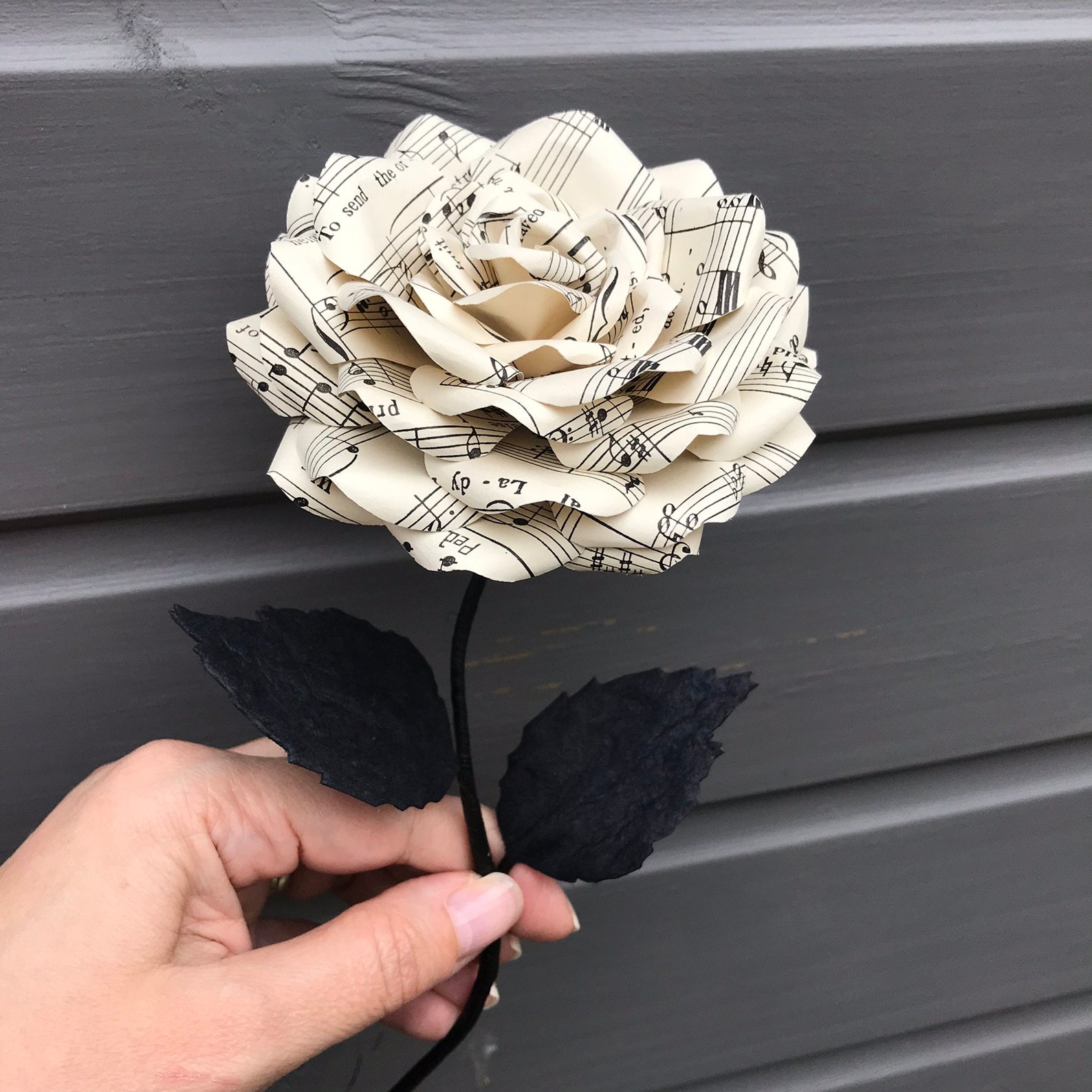 Sheet Music Paper Rose Made From Vintage Music Sheet | Etsy
