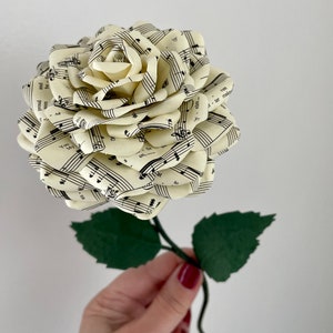 Paper Rose Made From a Specific Piece of Music and Colour - 1st Wedding ...