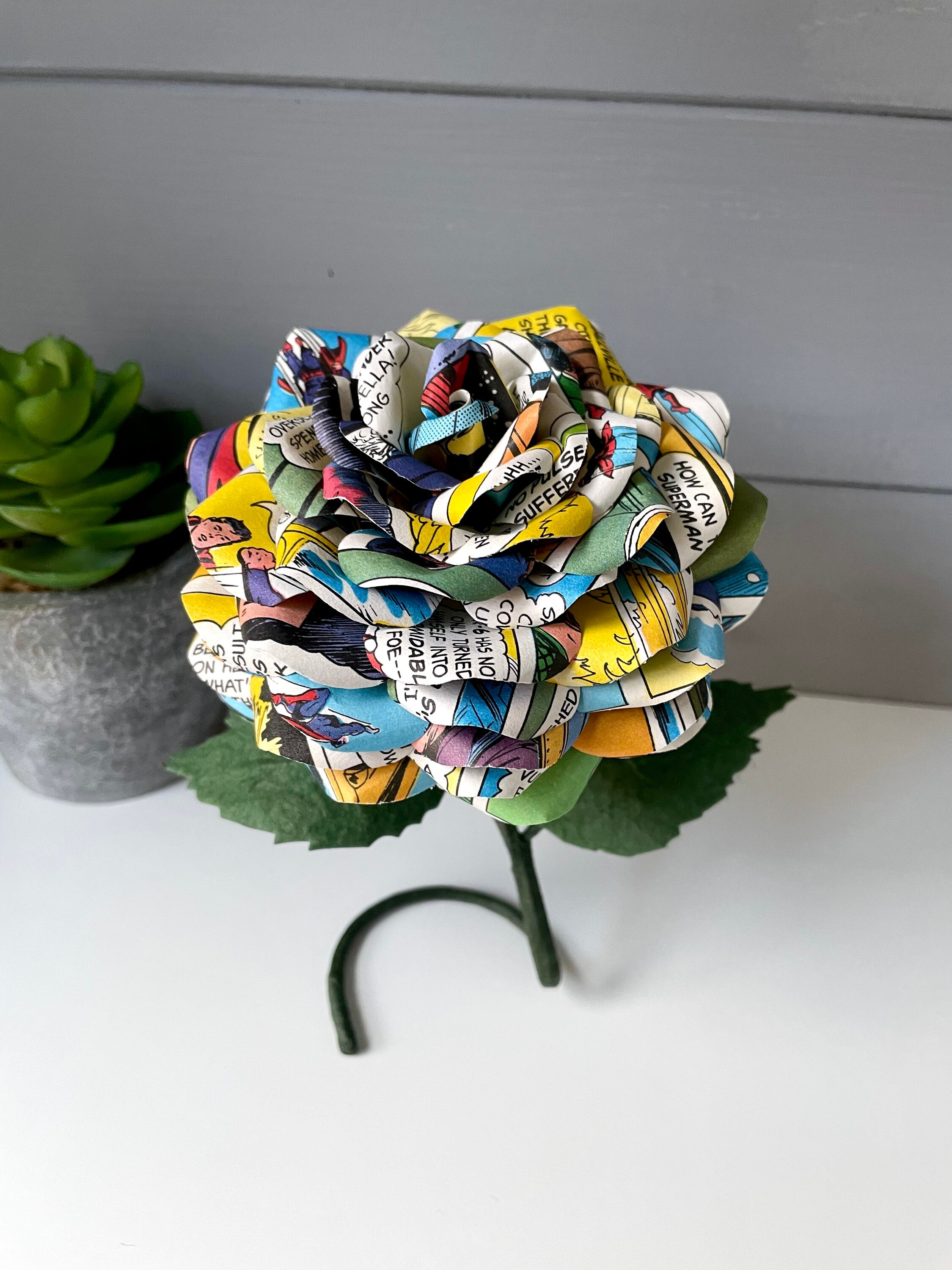 Paper Rose Made From a Choice of Paper Types | Etsy
