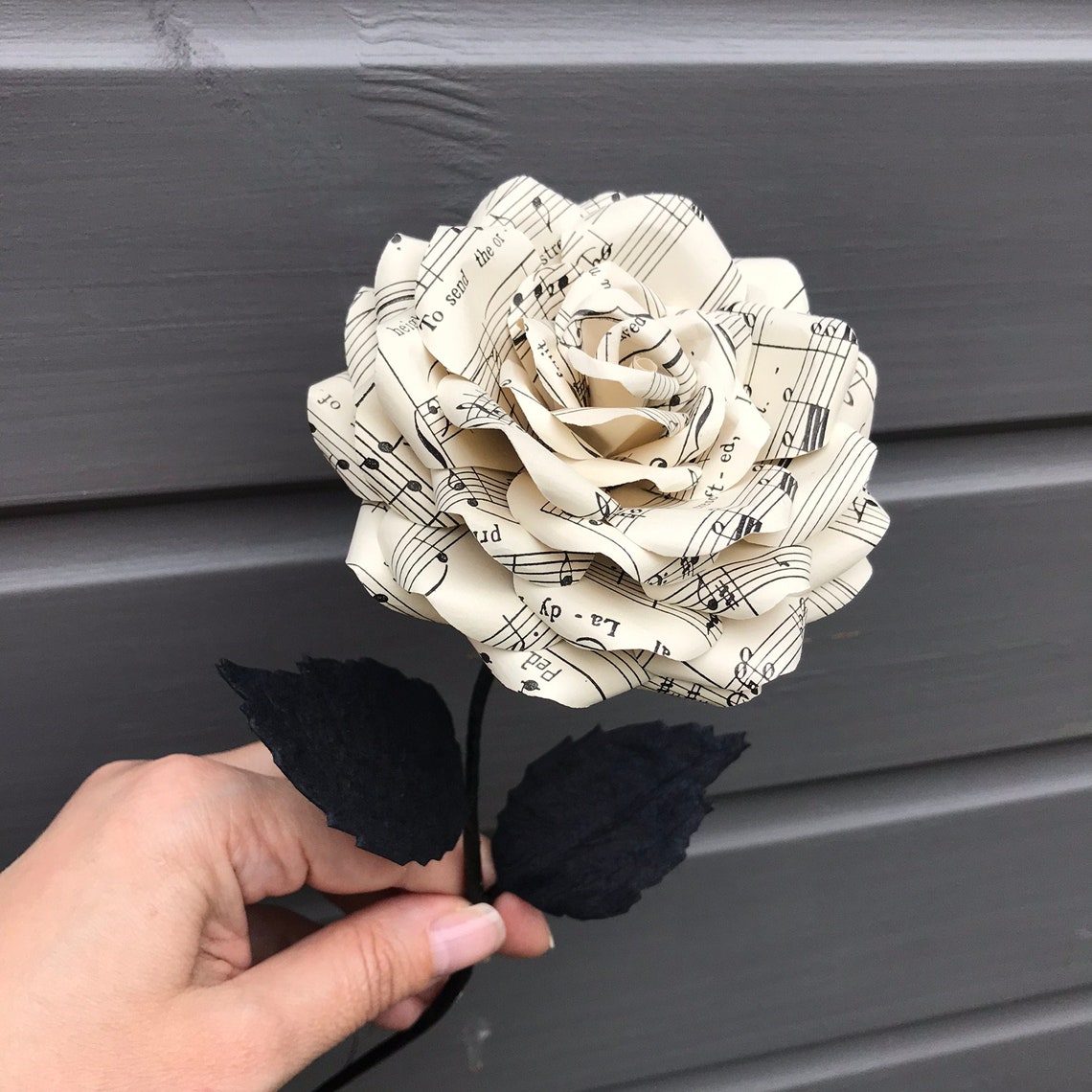 Sheet Music Paper Rose Made From Vintage Music Sheet | Etsy