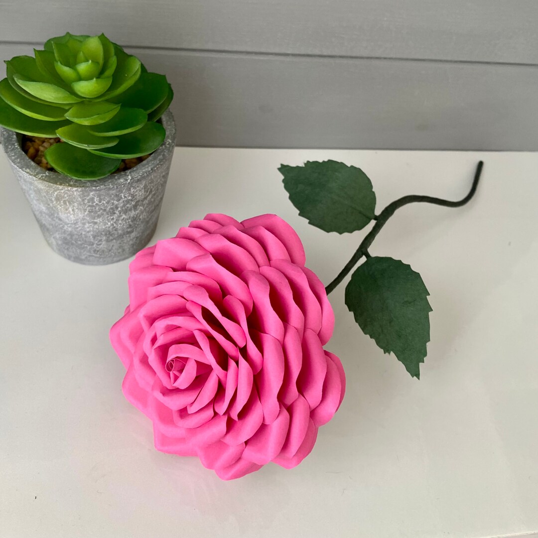 Paper Rose, Hot Pink Anniversary Gift, Paper Flower - Etsy Österreich