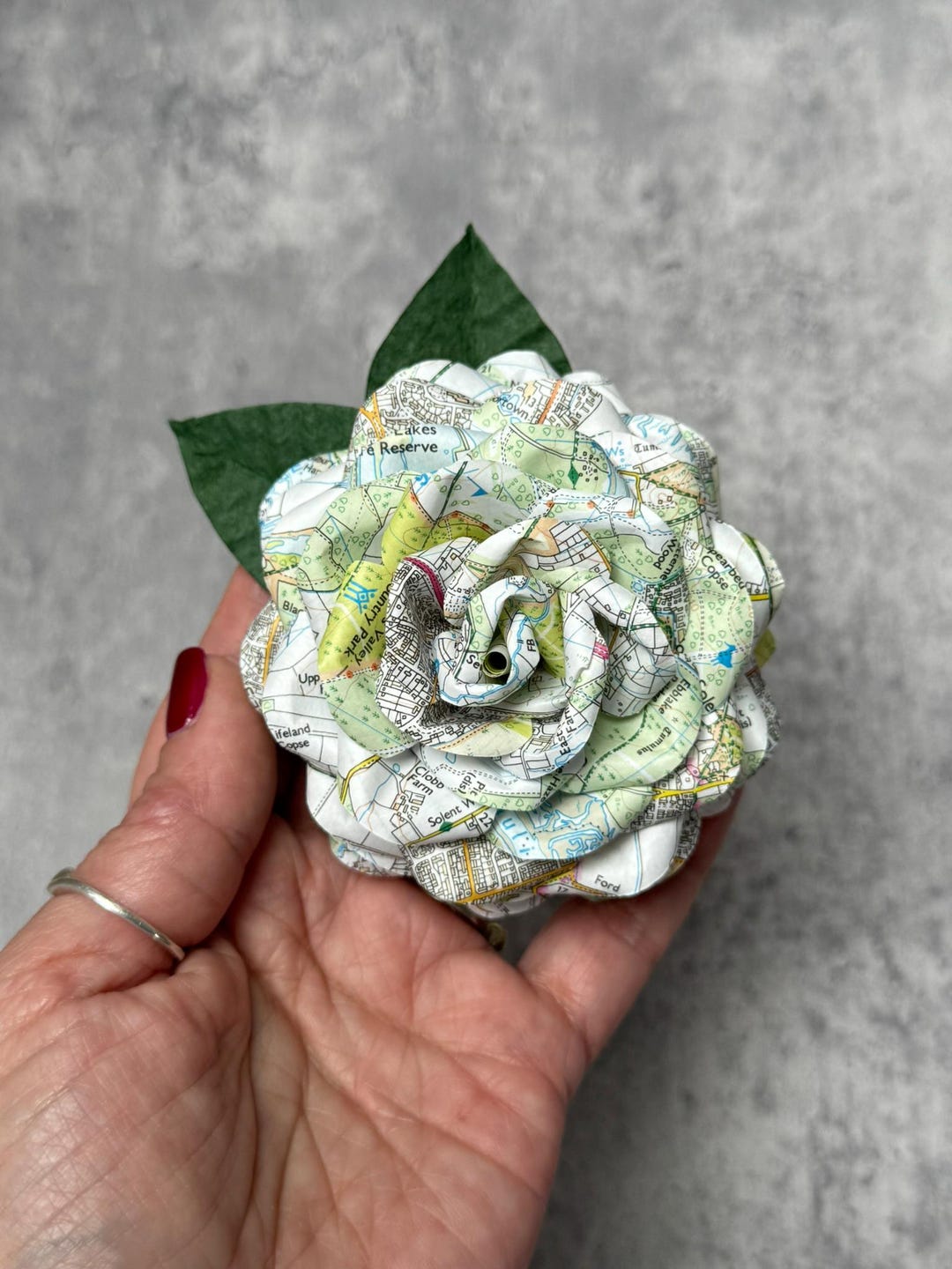 Map Paper Flower Magnet: Gift Boxed Handmade Keepsake Specific ...