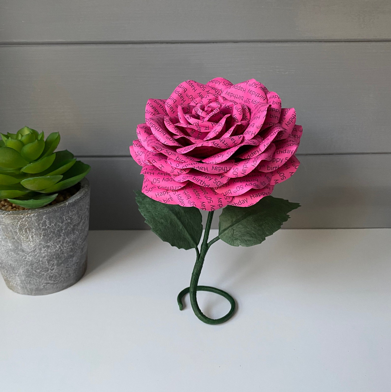 Personalised Gift Paper Rose Paper Flower Made From a Choice - Etsy