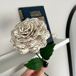 Little Women Book Page Rose Made From Preloved Book Pages, Single Stem ...