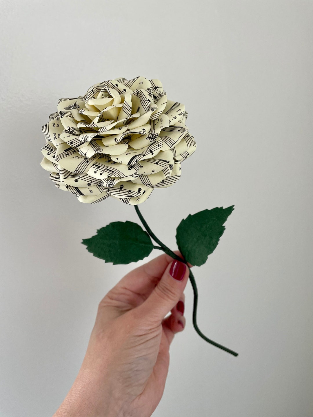 Paper Rose Made From a Specific Piece of Music and Colour - 1st Wedding ...