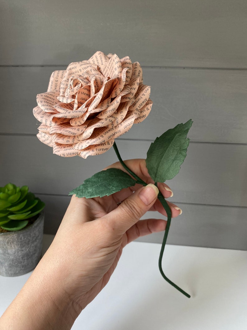 Personalised Gift Paper Flower Message Rose Personalised - Etsy
