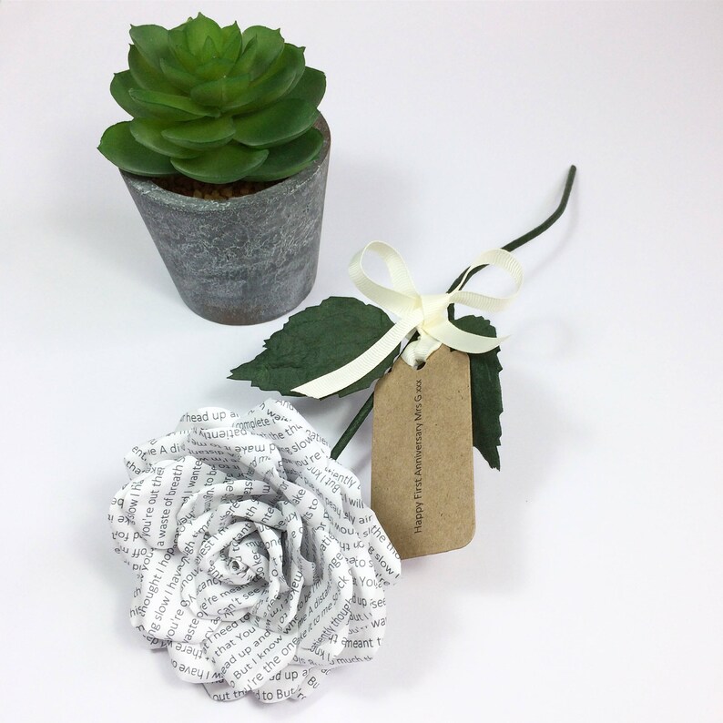 Personalised Gift Paper Flower Message Rose personalised | Etsy