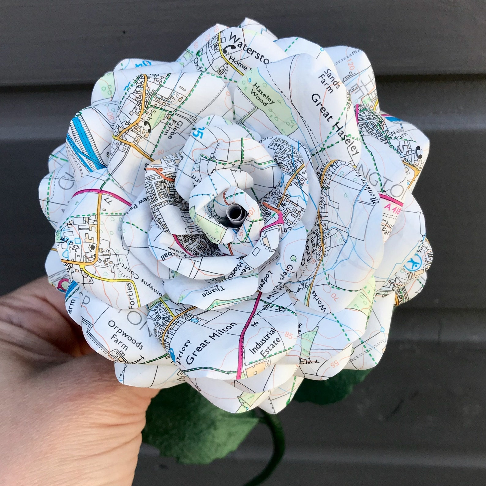 Paper Rose Made From Map Paper Map Rose Paper Flowers Gift | Etsy