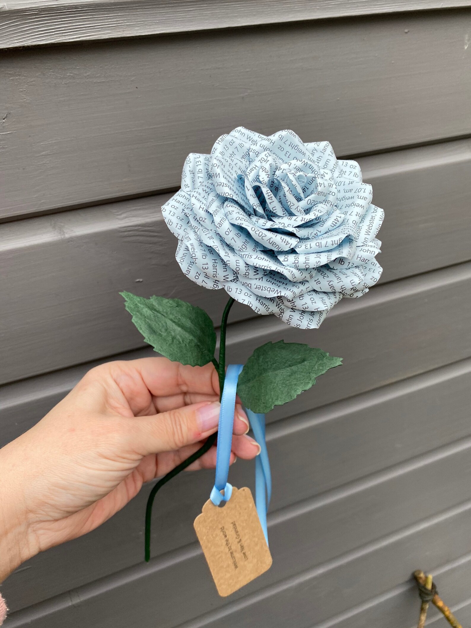 Personalised Gift Paper Flower Message Rose Personalised - Etsy