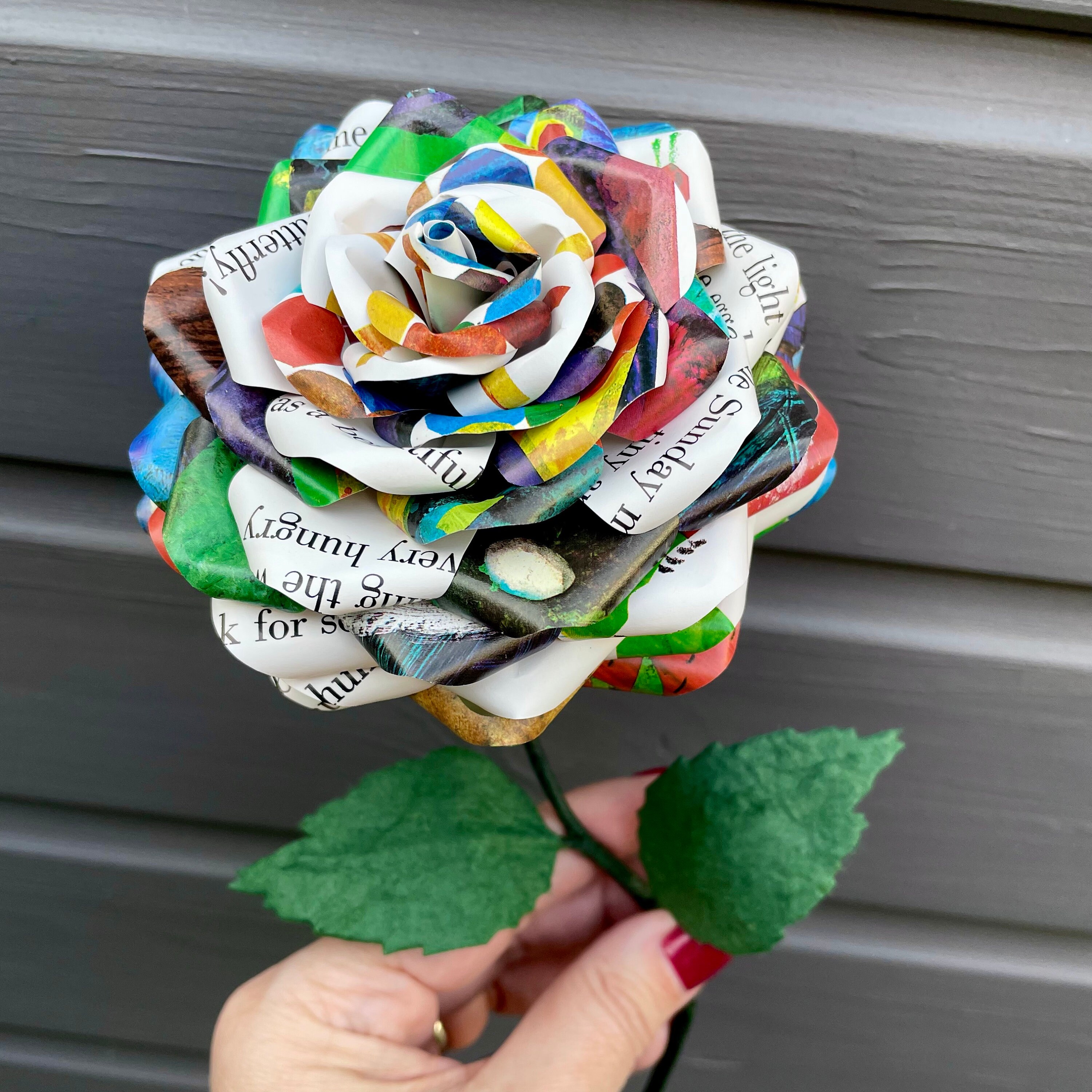 Paper Rose Single Stem Made of Pages From 'the Very Hungry - Etsy UK