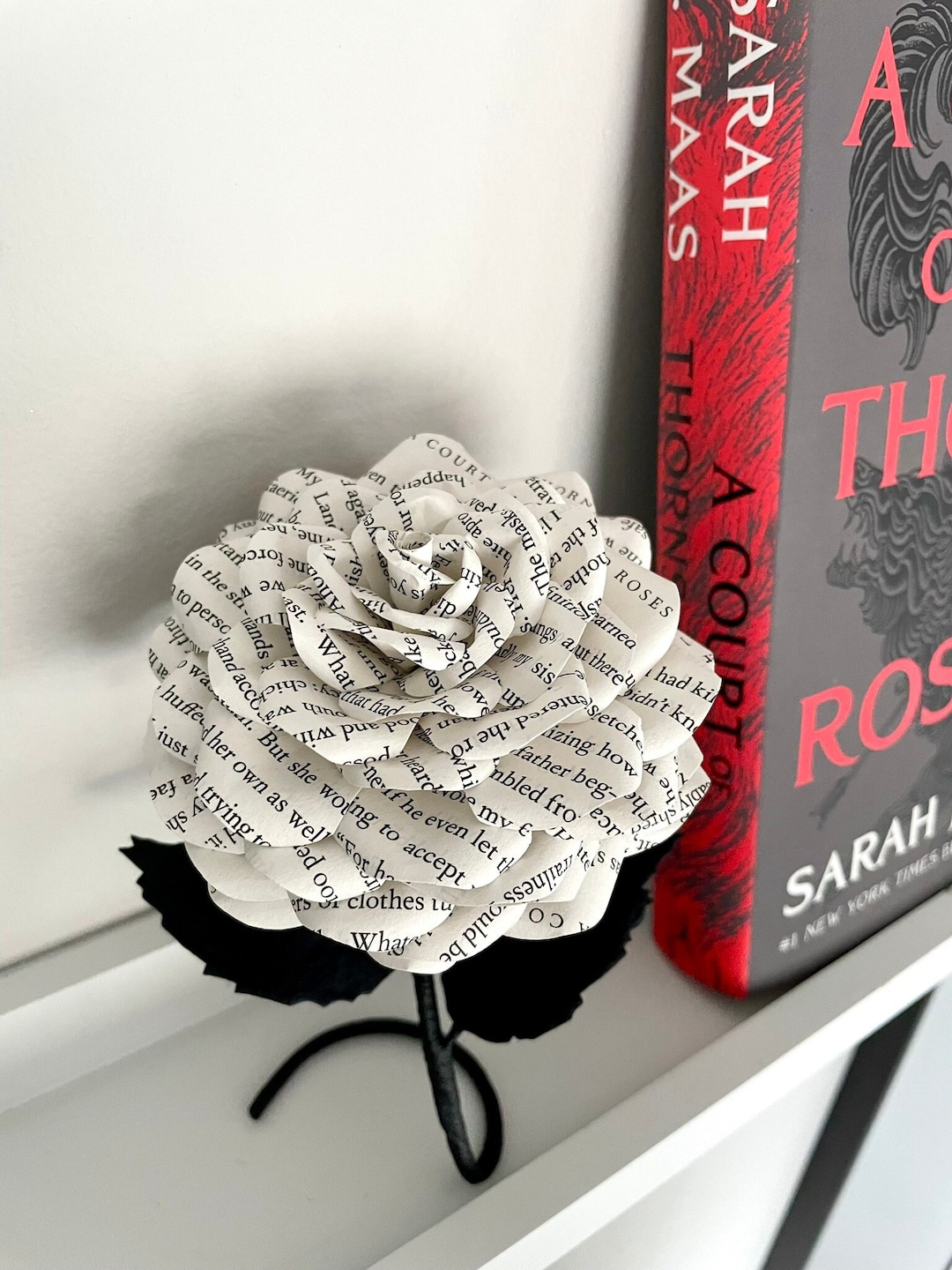 Book Page Flower Made From Preloved Book Pages Freestanding ACOTAR - Etsy