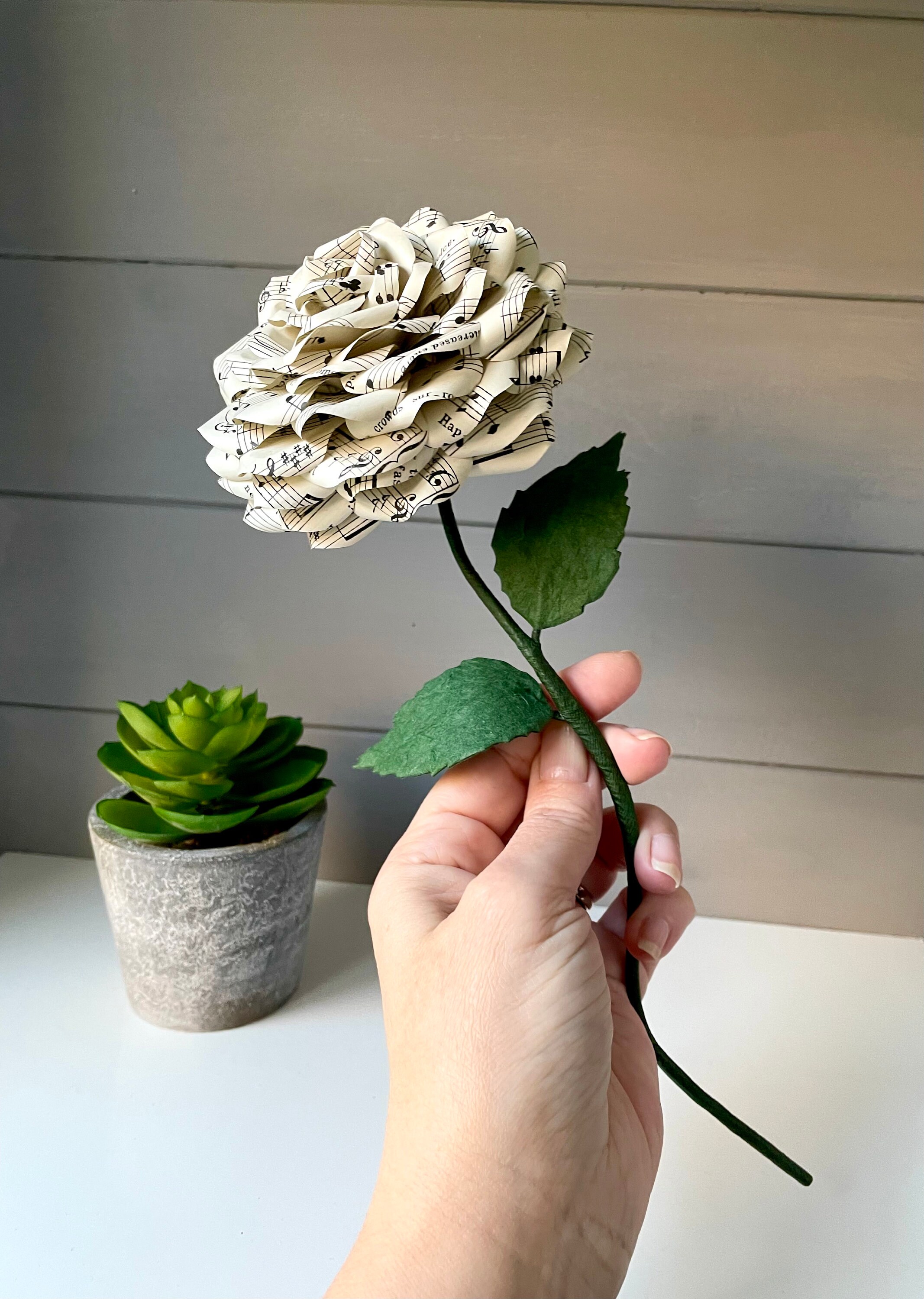 Sheet Music Paper Rose Made From Vintage Music Sheet | Etsy