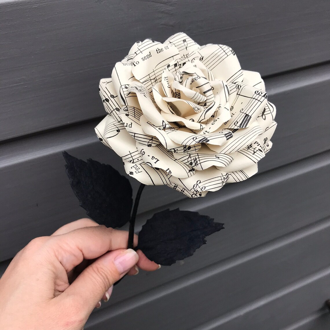 Sheet Music Paper Rose Made From Vintage Music Sheet | Etsy