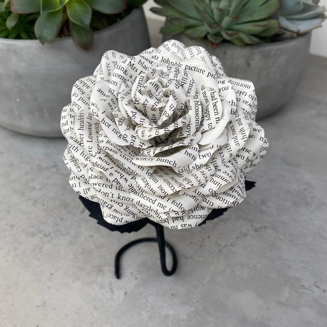 Paper anniversary gift Paper rose made from a book pages. | Etsy
