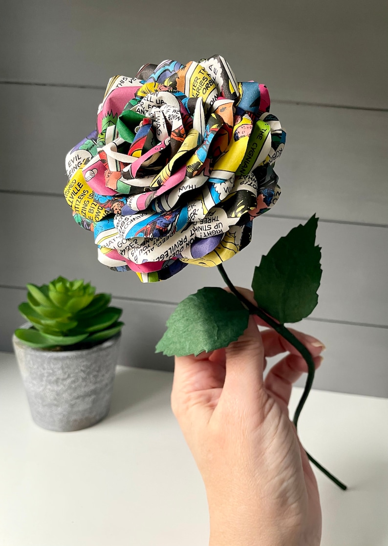 Comic Book Rose Made From Vintage Comic Paper Flower - Etsy UK