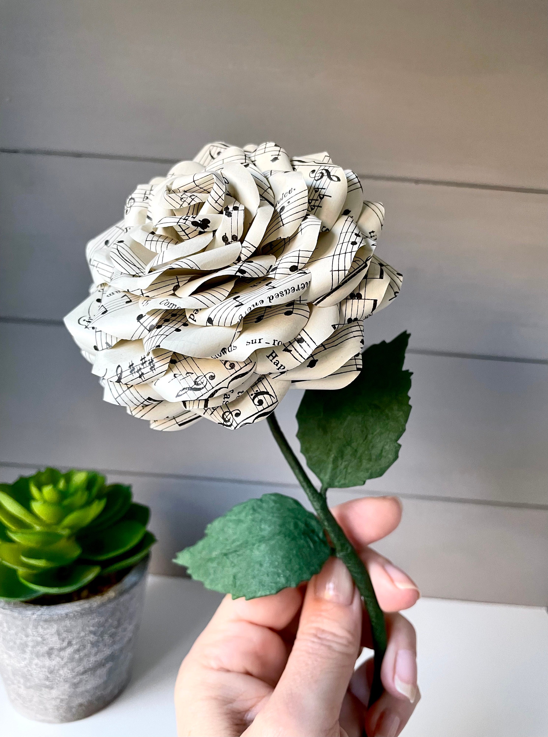 Sheet Music Paper Rose Made From Vintage Music Sheet | Etsy