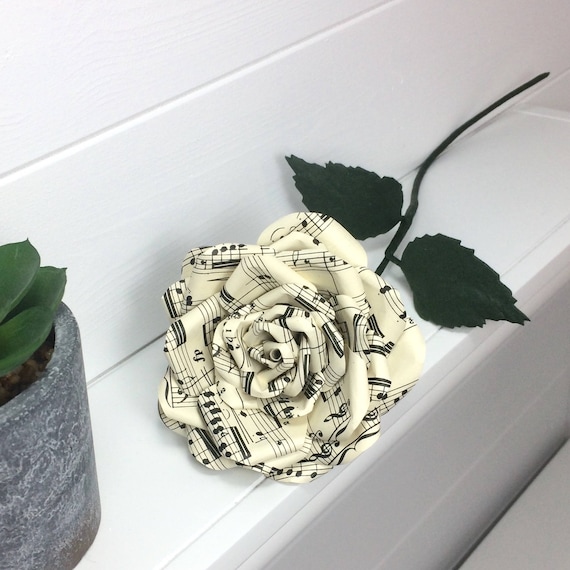 Paper Rose made from Vintage music sheet or Specific piece of