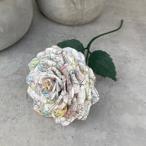 Map Paper Rose Made From Preloved Map or Specific Location - Etsy UK