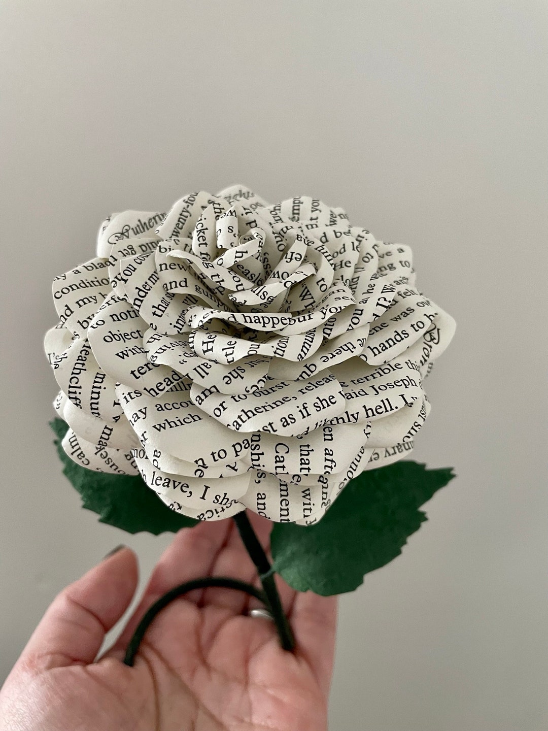Wuthering Heights Book Page Rose Made From Preloved Book Pages ...