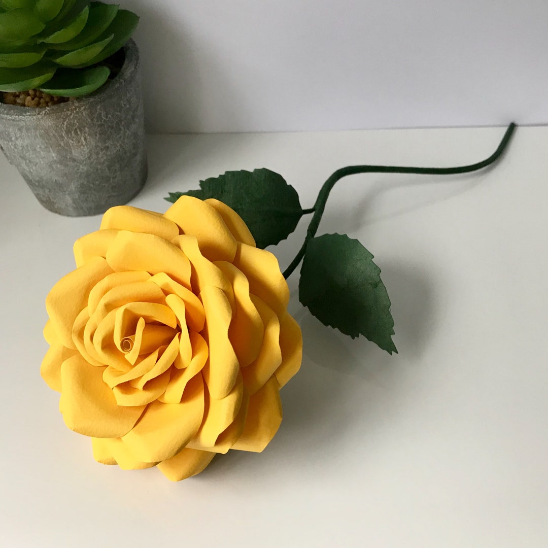 Yellow Paper Rose: Handmade Anniversary Keepsake - Etsy UK