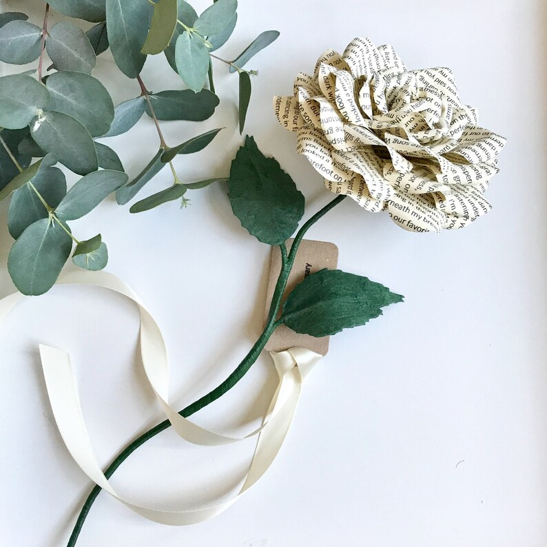Personalised Gift Paper Flower Message Rose Personalised - Etsy