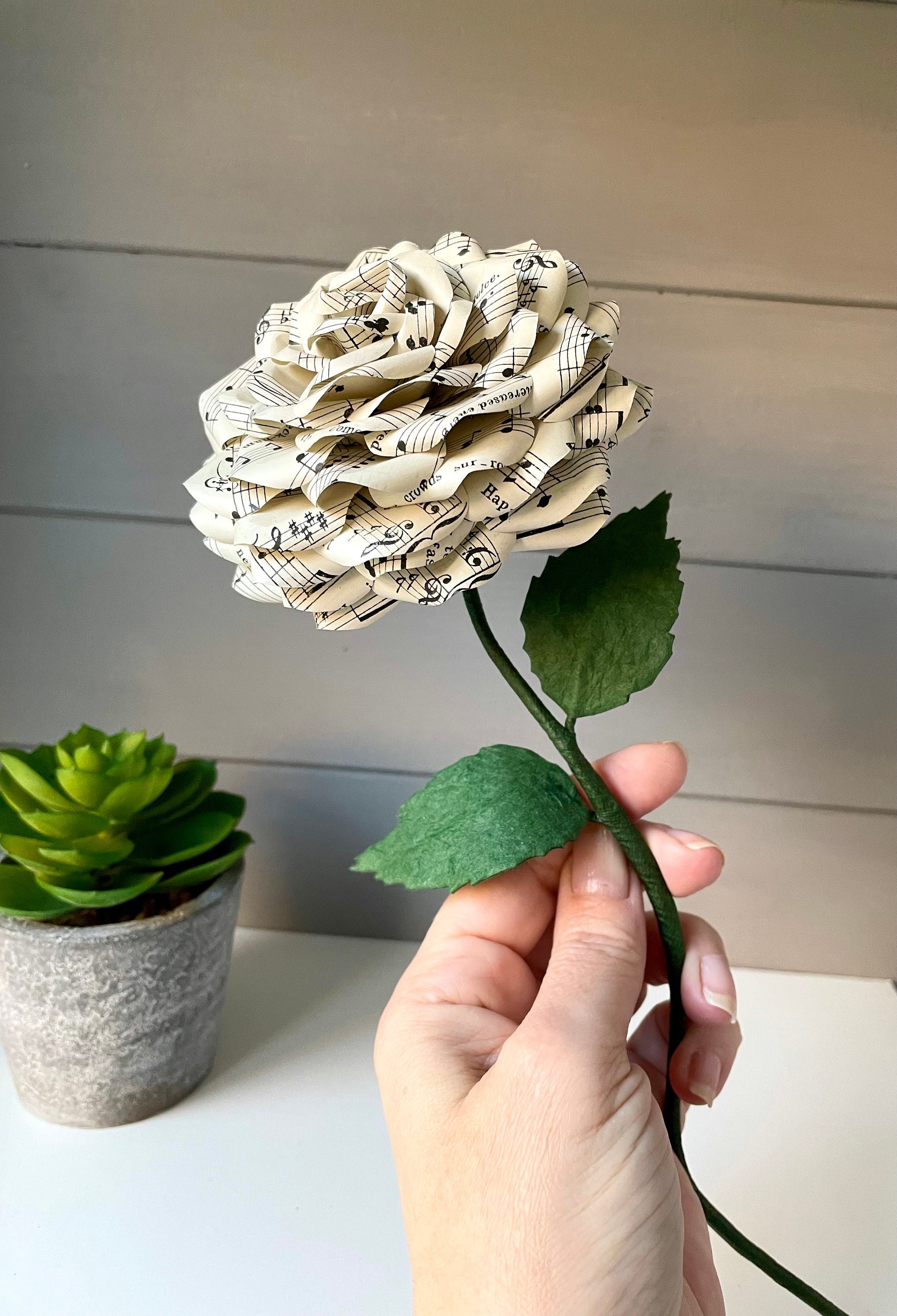 Sheet Music Paper Rose Made From Vintage Music Sheet | Etsy