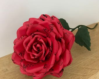 Paper Rose made from Vintage music sheet or Specific piece of