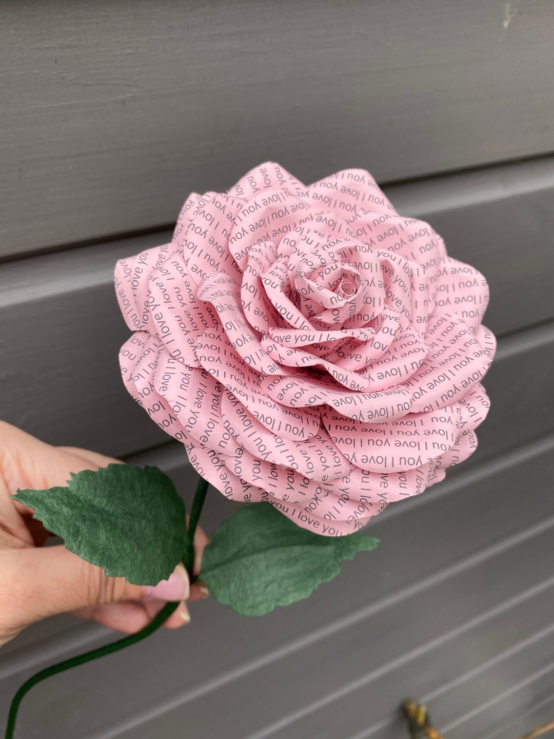 Personalised Gift, Paper Flower Message Rose - Personalised With Your ...