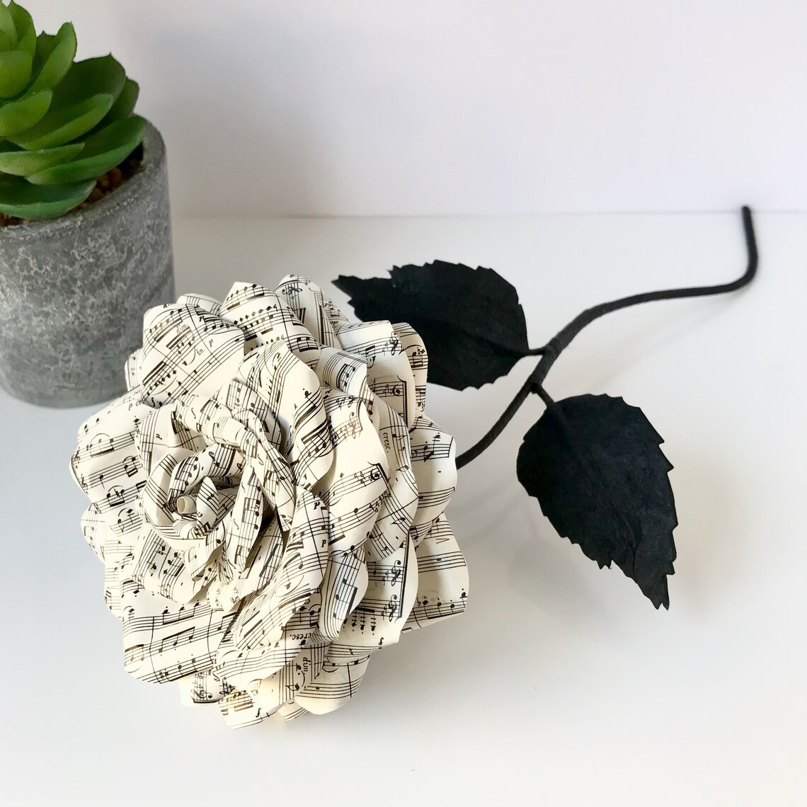 Paper Rose Made From a Specific Piece of Music and Colour - Etsy