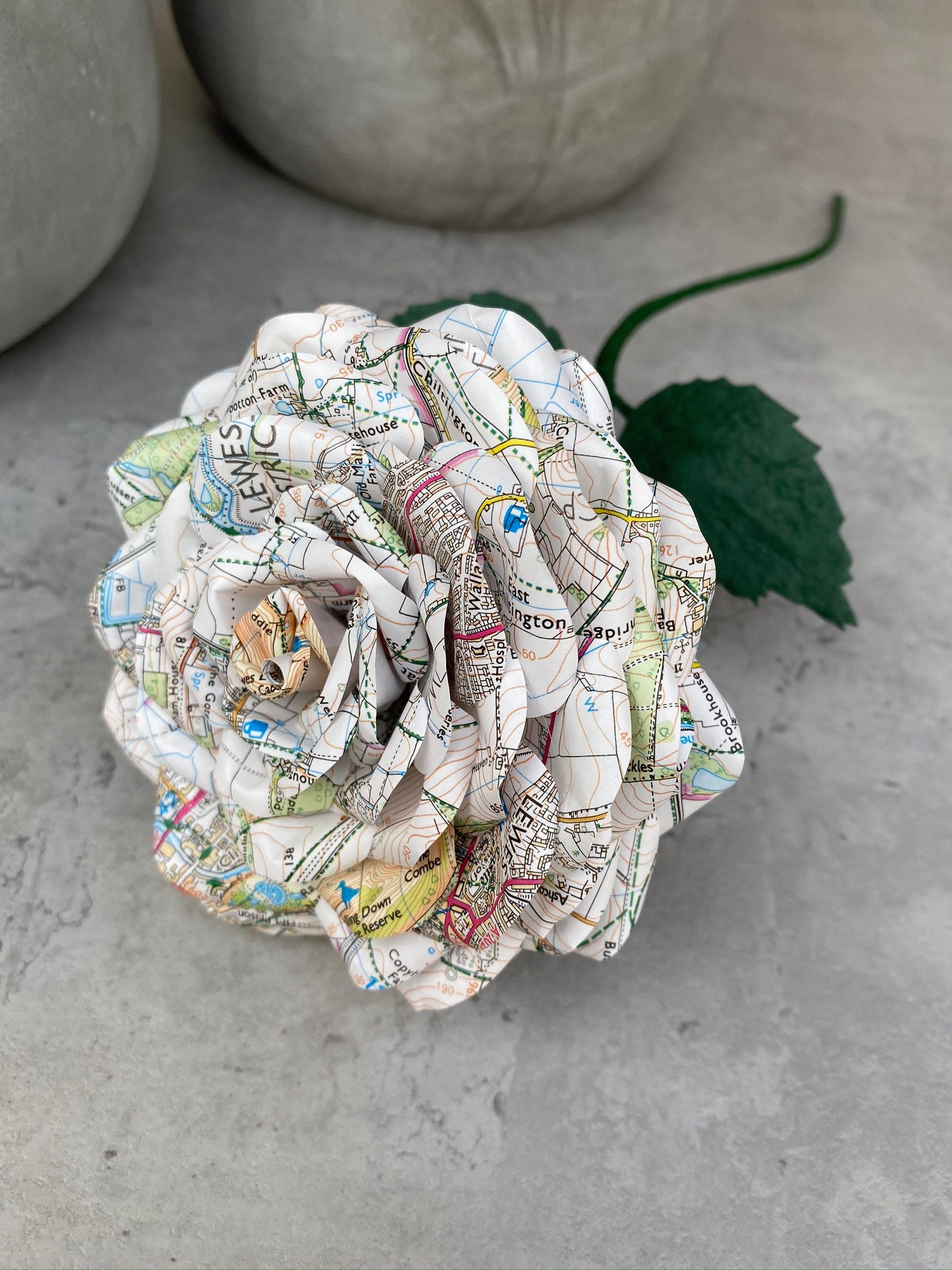 Map Paper Rose Made From Preloved Map or Specific Location - Etsy UK