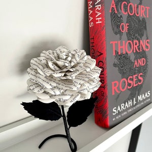 Book Page Flower Made From Preloved Book Pages Freestanding ACOTAR - Etsy